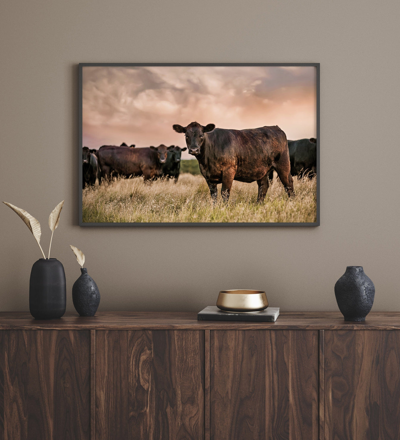Black Angus Cattle Wall Art Canvas | Western Decor - Teri James Photography