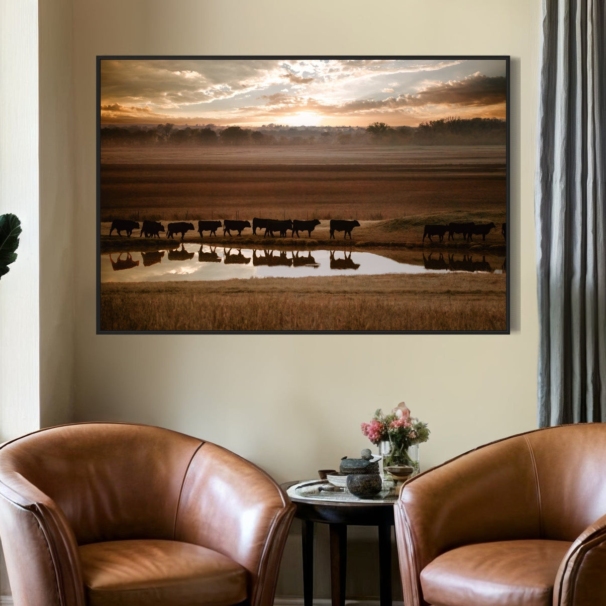 Black Angus Cattle Wall Art - Reflections - Teri James Photography