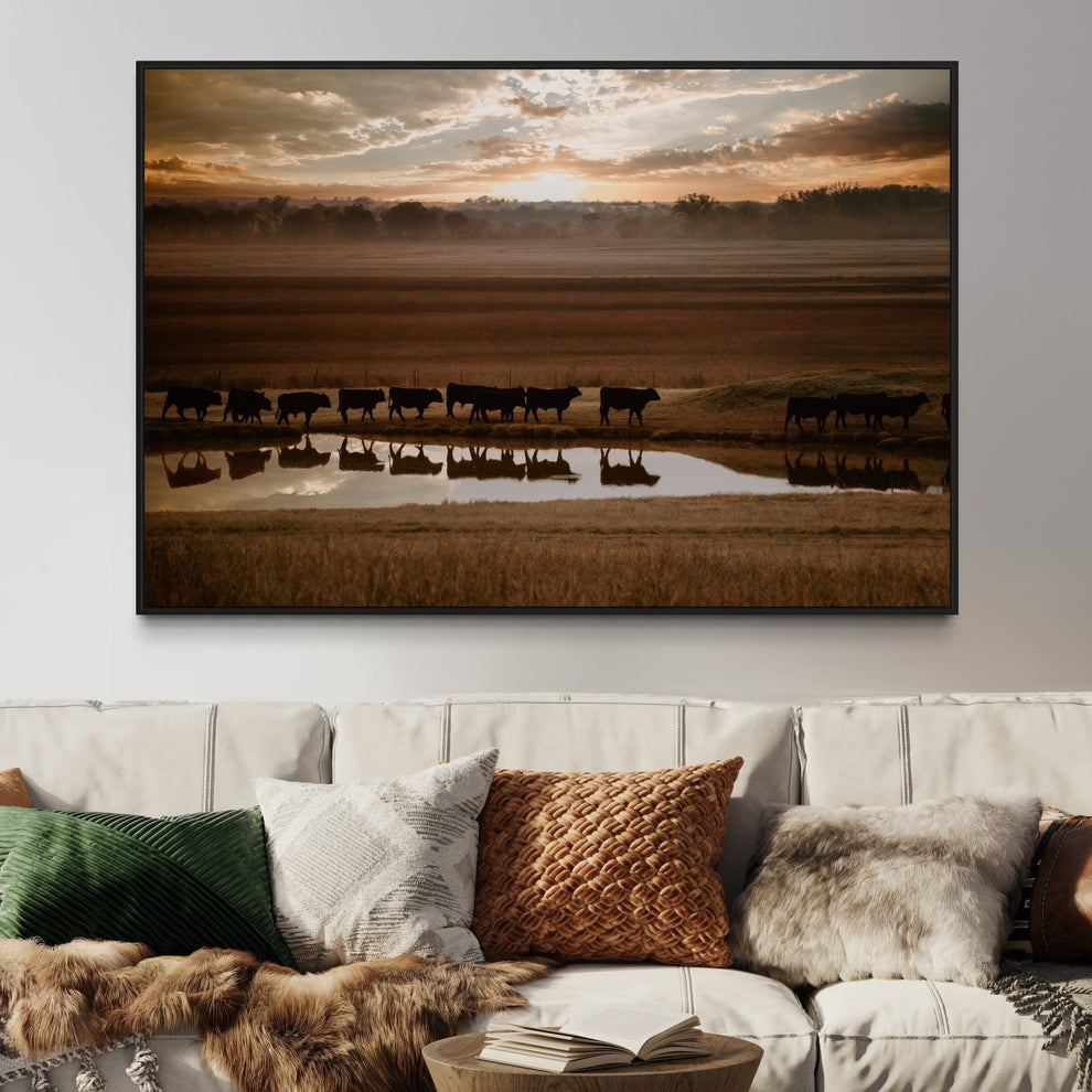Black Angus Cattle Wall Art - Reflections - Teri James Photography