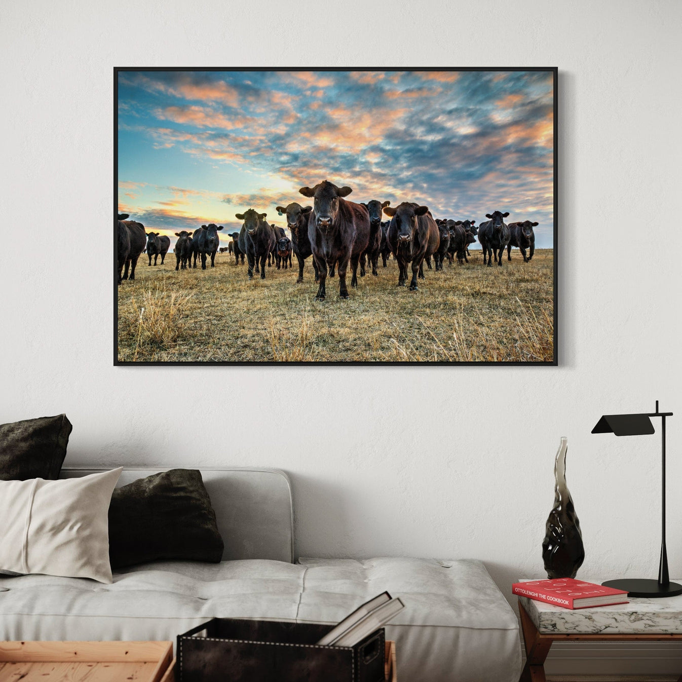 Black Angus Wall Art | Cows at Sunset - Teri James Photography
