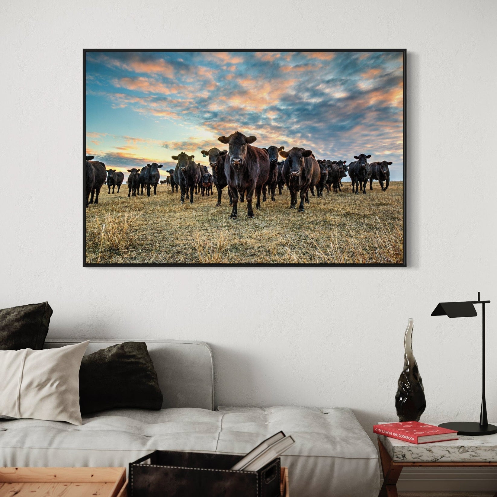 Black Angus Wall Art | Cows at Sunset - Teri James Photography