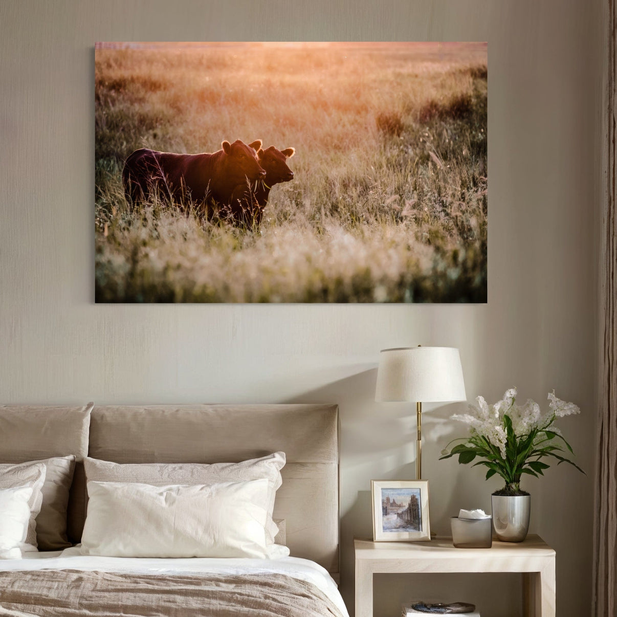 Large Black Angus Wall Art Canvas - Teri James Photography