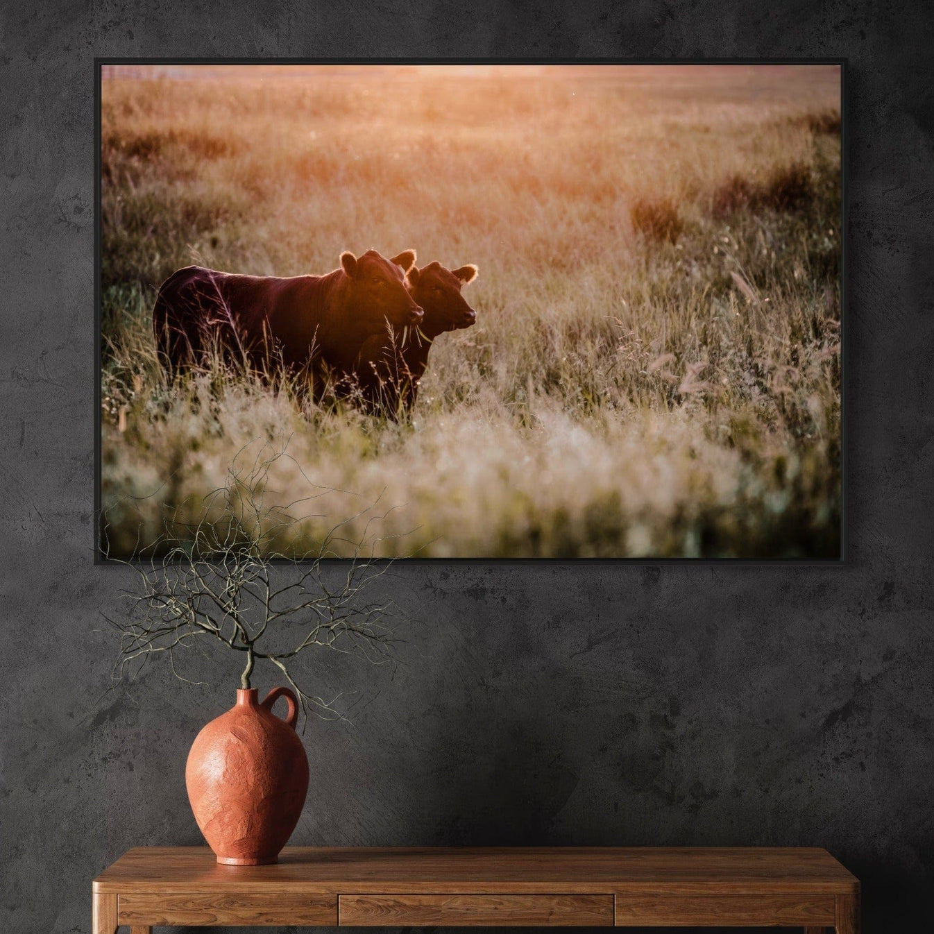 Large Black Angus Wall Art Canvas - Teri James Photography