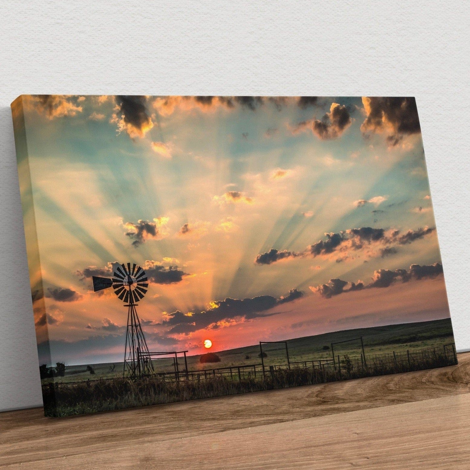 Old Windmill Canvas Art | Rustic Sunrise Art - Teri James Photography
