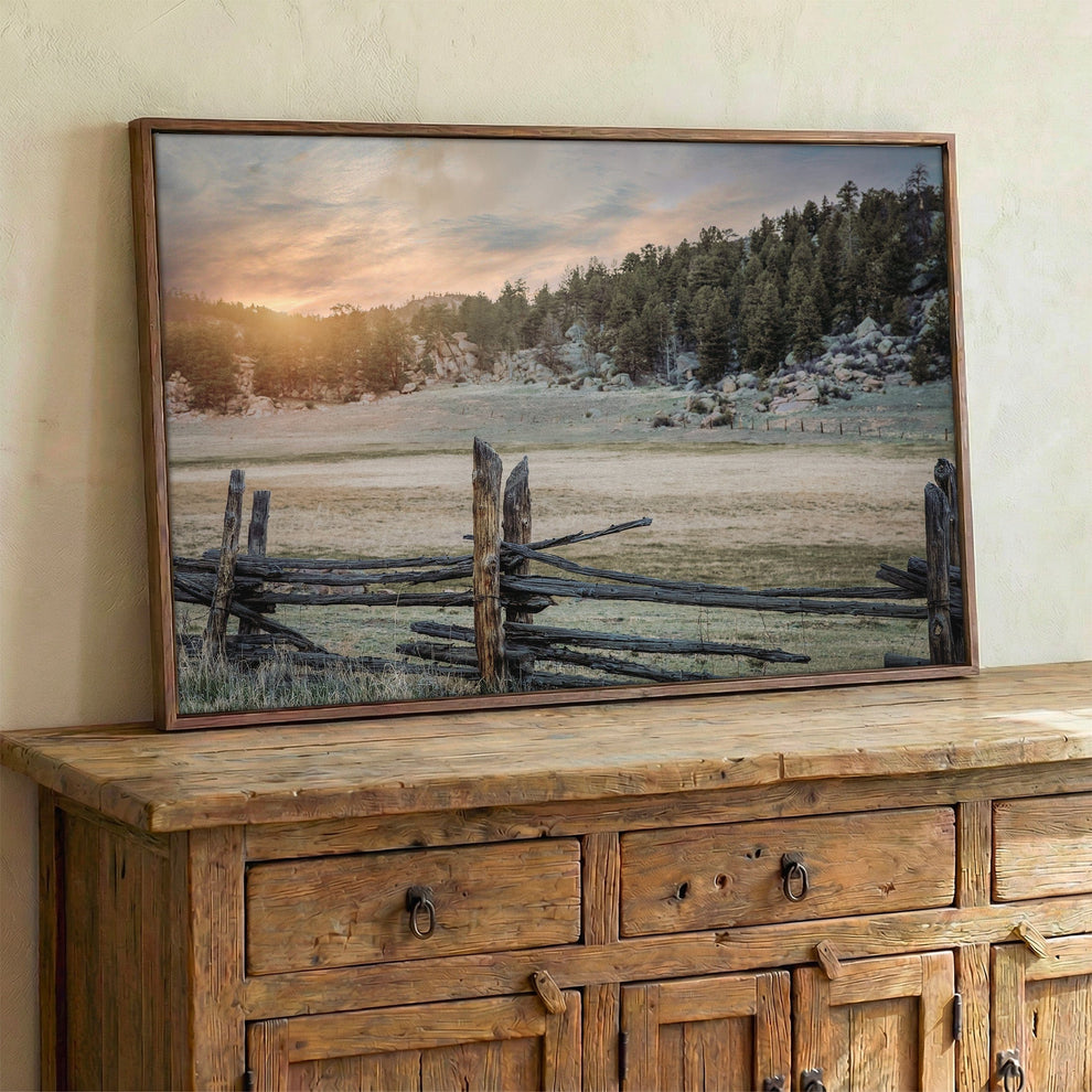 Rustic Bedroom Decor Wall Art: Cozy Sunset Scene