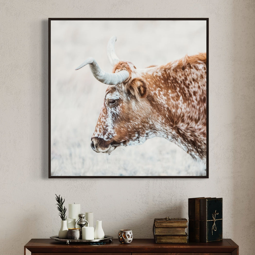 Texas Longhorn Cattle Art in Sepia Colors - Teri James Photography