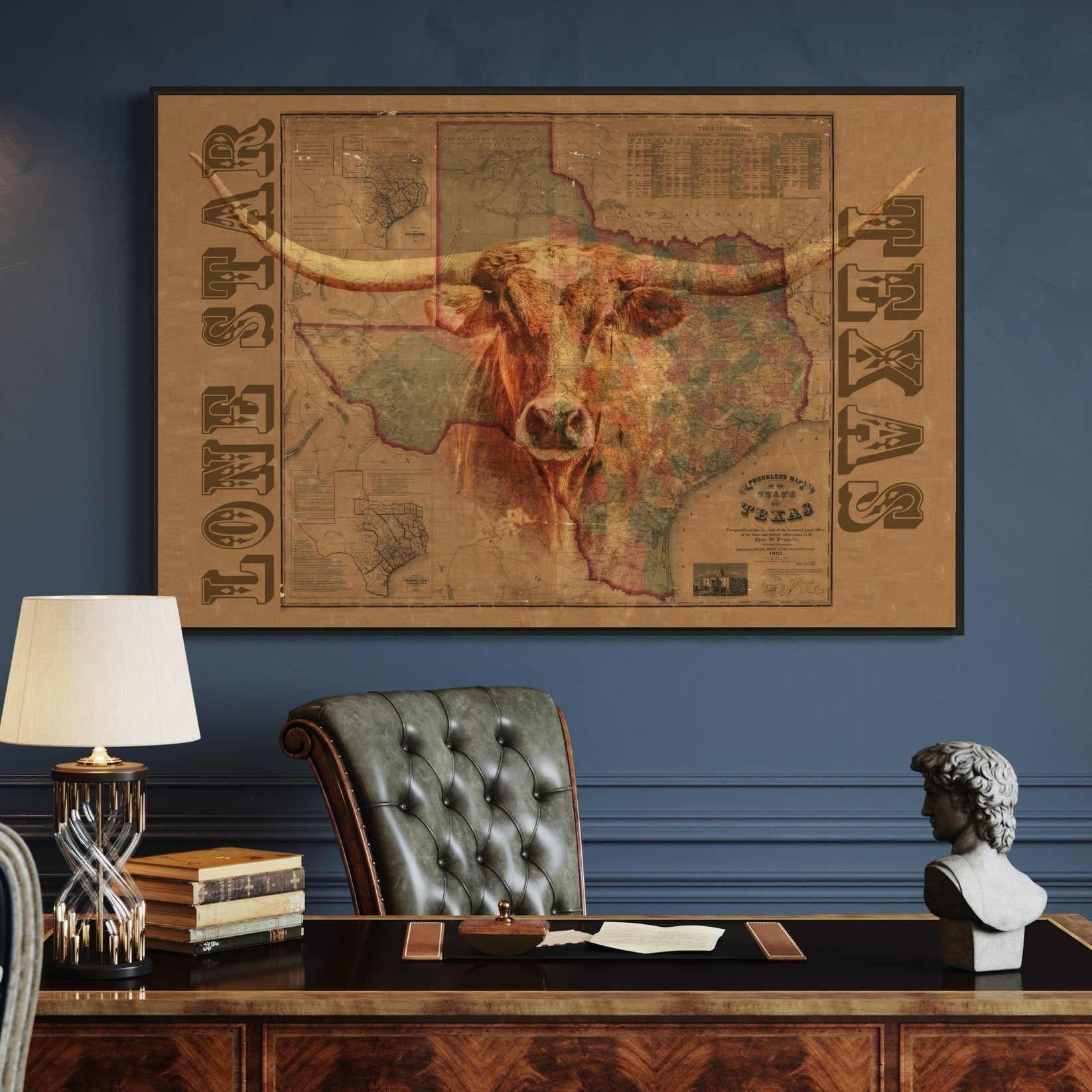 Texas Wall Art Map for Home with Lone Star State Charm - Teri James ...