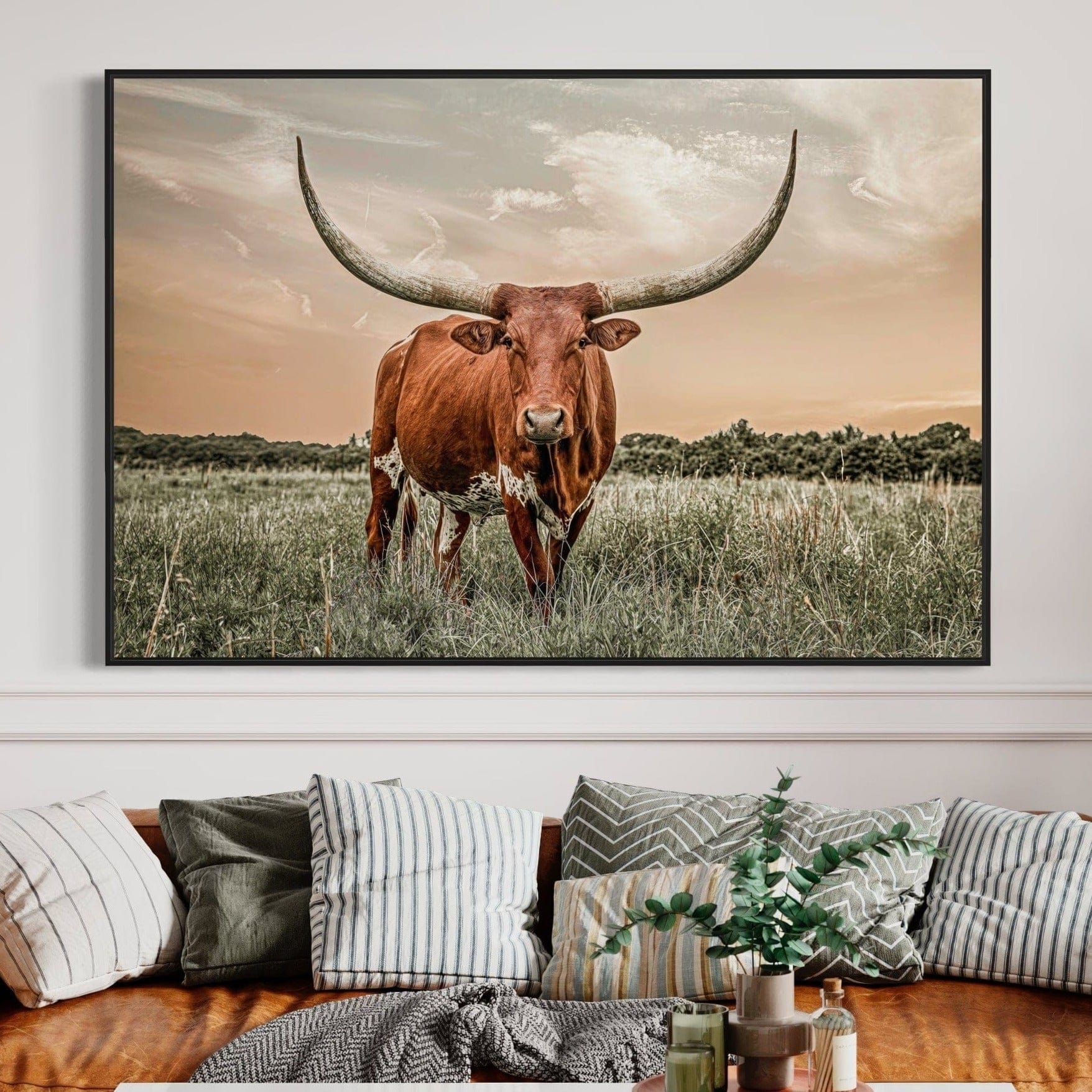 Texas Longhorn Wall Art | Rustic Western Canvas Prints & Photos - Teri ...