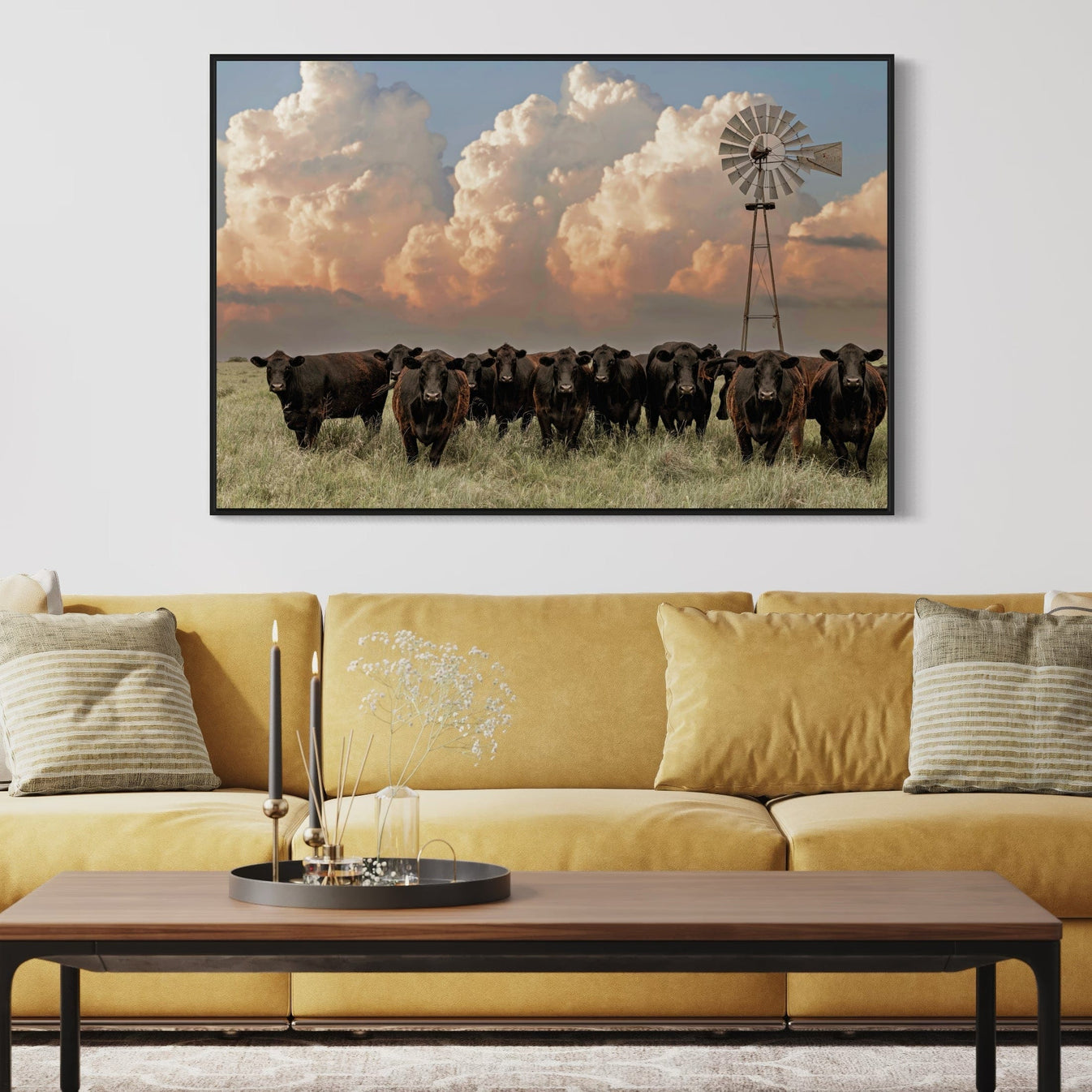 Western Landscape Art Print - Angus Cattle - Teri James Photography